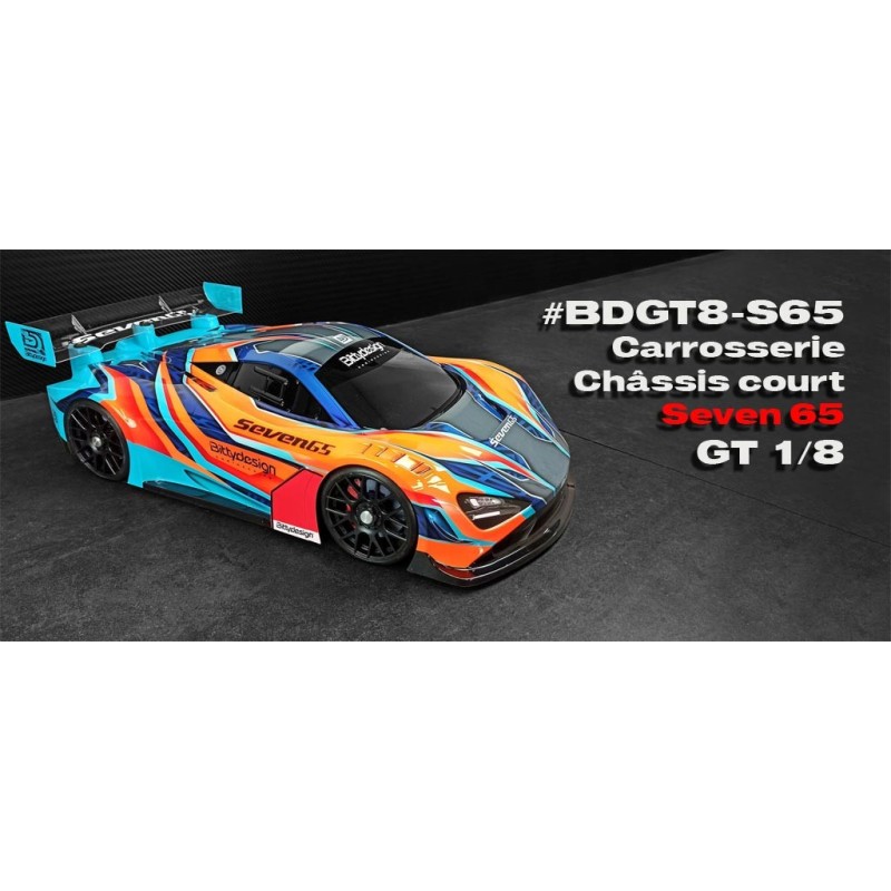 BDGT8-S65 - BittyDesign Seven 65 1:8 GT Body for SWB uncut unpainted