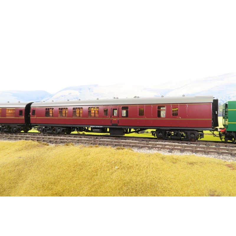 Maroon Coach Set A w CW Bogies - Darstaed 7mm Finescale O Gauge Mk1 ...