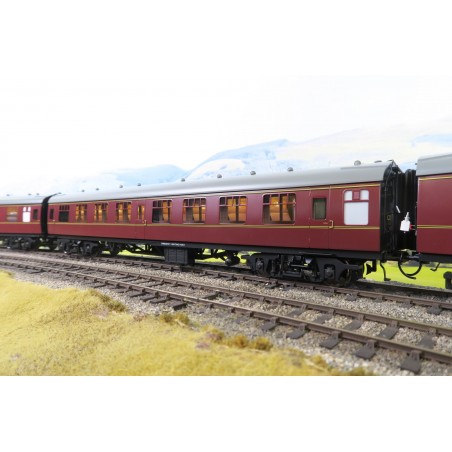 Maroon Coach Set A w CW Bogies - Darstaed 7mm Finescale O Gauge Mk1 ...