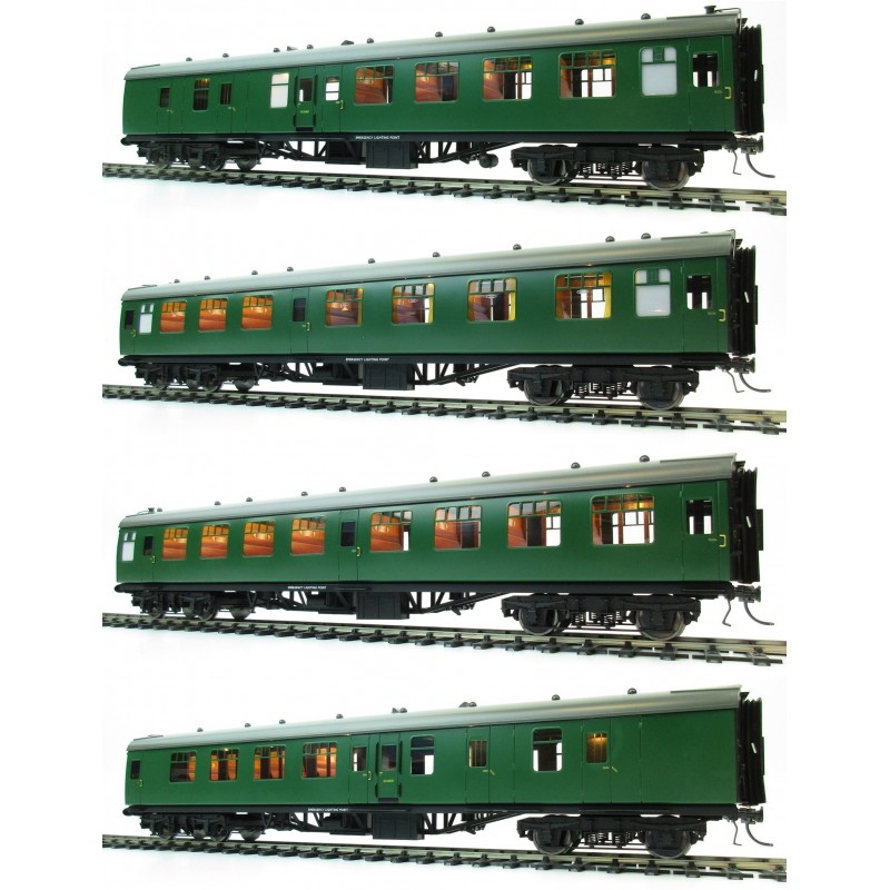 Green Southern MK1 Coach Set A - Darstaed 7mm Finescale O Gauge Mk1 ...